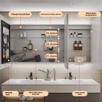 China Modern Luxury LED Bathroom Medicine Cabinet Water-Resistant Touch Switch Aluminum Frame Defogger IP44 Rated Wall-Mounted Hotels for sale