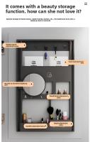 China Modern Luxury LED Bathroom Medicine Cabinet Water-Resistant Touch Switch Aluminum Frame Defogger IP44 Rated Wall-Mounted Hotels for sale
