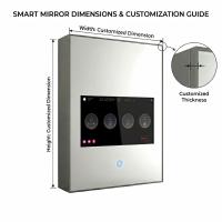 China Kingstin Custom Smart Mirror Cabinet Android TV Screen Stainless Steel Bathroom Vanity WiFi Weather Health Monitor Video Player for sale