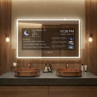 China Kingstin Frameless Android Smart Mirror LED Bathroom Vanity Mirror with Touch Screen Display, WiFi Bluetooth Anti-Fog for sale