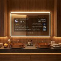 China Kingstin Frameless Android Smart Mirror LED Bathroom Vanity Mirror with Touch Screen Display, WiFi Bluetooth Anti-Fog for sale