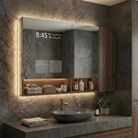 China Kingstin Smart Bathroom Mirror Cabinet with Built-in TV & Storage, Android OS Touchscreen Magic Mirror for sale