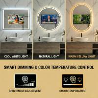 China Kingstin Smart Magic Mirror Bathroom TV 1080P Touch Screen LED Backlit Waterproof Anti-Fog Mirror for Smart Home for sale