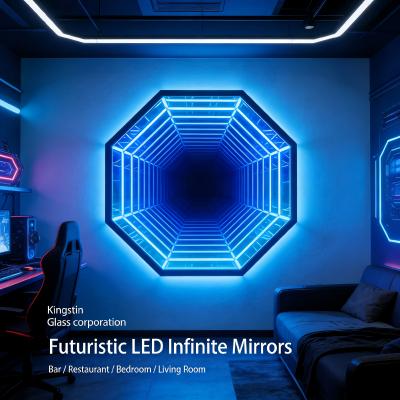 China Kingstin  Futuristic LED Infinity Mirror | RGB Color Changing for Bar KTV Bedroom Decoration Wall Decor for sale
