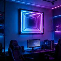 China Kingstin  RGB Color Changing Abyss Mirror LED Light, Infinite Tunnel Visual Effect Decorative Lamp for Home/Commercial Use for sale