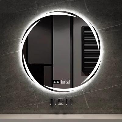 China Alien Smart Tornado LED Light-Up Wall-Mounted Makeup Mirror Touch Switch Modern Design for Bathroom Use Hotels Apartments for sale