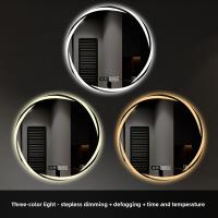 China Alien Smart Tornado LED Light-Up Wall-Mounted Makeup Mirror Touch Switch Modern Design for Bathroom Use Hotels Apartments for sale