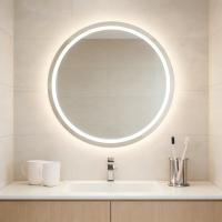 China LED Backlit Round Vanity Mirror for Bathroom IP44 Waterproof Wall-Mounted  Bathroom Mirror for sale