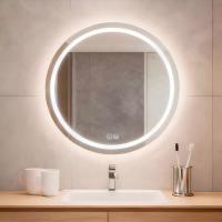 China Modern frameless Round Bathroom Smart Mirror with LED Light - Anti-Fog Illuminated Vanity Makeup Mirror for Bathroom for sale