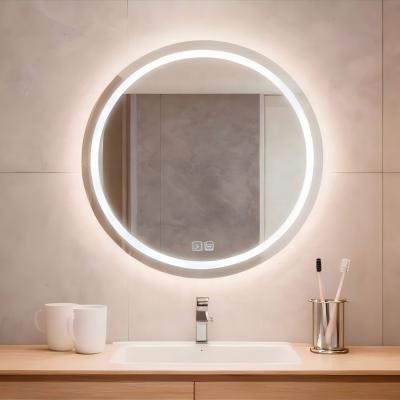 China Modern frameless Round Bathroom Smart Mirror with LED Light - Anti-Fog Illuminated Vanity Makeup Mirror for Bathroom for sale