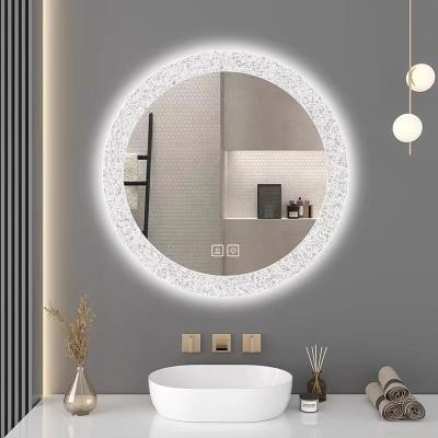 China Modern Design Smart Round LED Lighted Bathroom Makeup Mirror with Touch Switch for Home Hotels Commercial Use for Apartments for sale