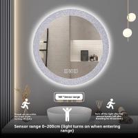 China Modern Design Smart Round LED Lighted Bathroom Makeup Mirror with Touch Switch for Home Hotels Commercial Use for Apartments for sale