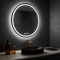 China Smart LED Illuminated Wall-Mounted Anti-Fog Makeup Bathroom Mirror with Touch Screen IP44 Rated for Home & Hotel Use for sale