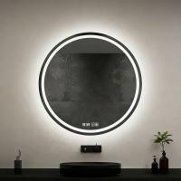 China Smart LED Illuminated Wall-Mounted Anti-Fog Makeup Bathroom Mirror with Touch Screen IP44 Rated for Home & Hotel Use for sale