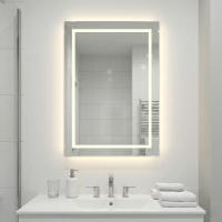 China Kingstin Modern Frameless Lighted Bathroom Mirror, Anti-Fog Smart LED Mirror for Vanity, Stepless Dimmable for sale