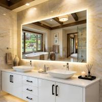 China Kingstin LED Backlit Frameless Bathroom Mirror - Dimmable Illuminated Mirror for Modern Luxury Bathroom Tempered Glass for sale