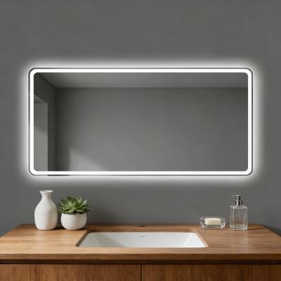 China Kingstin LED Backlit Frameless Bathroom Mirror - Waterproof Anti-Fog Wall-Mounted Vanity Mirror for Modern Bathroom Decor for sale