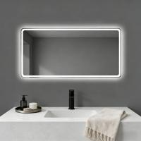 China Kingstin LED Backlit Frameless Bathroom Mirror - Waterproof Anti-Fog Wall-Mounted Vanity Mirror for Modern Bathroom Decor for sale