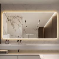 China Luxury LED Bath Mirrors Rectangular Square Designs Touch Switch Modern Premium Hotel Elegant Apartment Hot Villas Washroom for for sale