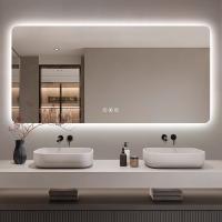 China Luxury LED Bath Mirrors Rectangular Square Designs Touch Switch Modern Premium Hotel Elegant Apartment Hot Villas Washroom for for sale