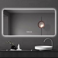 China Luxury Premium Rectangular Bath Mirror with LED Touch Switch Elegant Modern Design for Villa Hotel Apartment Washroom Hot Seller for sale