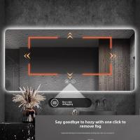 China Luxury Premium Rectangular Bath Mirror with LED Touch Switch Elegant Modern Design for Villa Hotel Apartment Washroom Hot Seller for sale