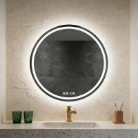 China Smart Round LED Bathroom Mirror with Defogging Wall Hanging Anti-Fog Touch Simple Modern Design for sale