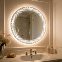 China Kingstin Starlight Series Round LED Bathroom Mirror - Anti-fog Touch-Control Smart Mirror Dimmable LED Mirror for sale