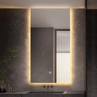 China Ultra-Thin Frame Modern Space-Saving Hotels Smart Mirror Rectangle Adjustable LED Light Touch Switch Natural Light Simulation for sale
