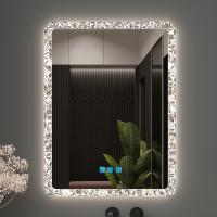 China Modern LED Bathroom Smart Mirror Marquee Lights HD Anti-Fog Rectangle IP44 Rated Multiple Lighting Modes Touch Switch Acrylic for sale