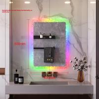 China Modern LED Bathroom Smart Mirror Marquee Lights HD Anti-Fog Rectangle IP44 Rated Multiple Lighting Modes Touch Switch Acrylic for sale