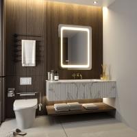 China Modern LED Bathroom Wall Mirror Rectangle Anti-Fog High Definition Backlit Mirror Touch Switch IP44 Rating Smart OEM ODM for sale