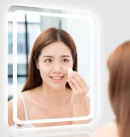 China Modern LED Bathroom Wall Mirror Rectangle Anti-Fog High Definition Backlit Mirror Touch Switch IP44 Rating Smart OEM ODM for sale