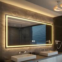 China Modern Bathroom Rectangle Wall Mounted Smart Led Mirror With Time Display for sale