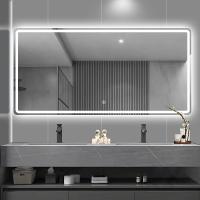 China Modern Bathroom Rectangle Wall Mounted Smart Led Mirror With Time Display for sale