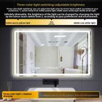 China Modern Bathroom Rectangle Wall Mounted Smart Led Mirror With Time Display for sale