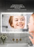 China Modern Bathroom Rectangle Wall Mounted Smart Led Mirror With Time Display for sale