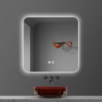 China Premium Modern Luxury LED Bath Mirror Touch Switch Elegant Square Design for Hotels Elegant Apartments Hot Selling for Washrooms for sale