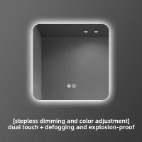 China Premium Modern Luxury LED Bath Mirror Touch Switch Elegant Square Design for Hotels Elegant Apartments Hot Selling for Washrooms for sale