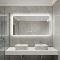 China Kingstin Touch Control Smart Mirror with LED Light - Anti-Fog Bathroom Vanity Mirror for Luxury Bathroom Renovation for sale