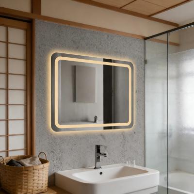 China Kingstin LED Backlit Bathroom Mirror - Wabi-Sabi Style Warm Light Vanity Mirror for Zen Bathroom for sale