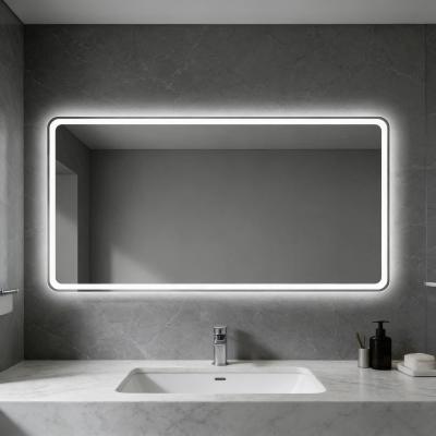 China Kingstin LED Backlit Bathroom Mirror for Modern Minimalist Bathroom - Frameless Dimmable Vanity Mirror for sale