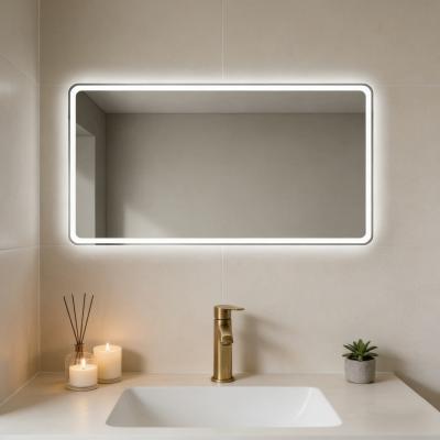 China Frameless LED Bathroom Mirror - Dimmable Vanity Mirror, Explosion-Proof, IP44 Waterproof, Wall-Mounted for Modern Bathroom for sale