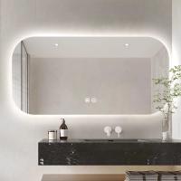 China Luxury LED Bath Mirror with Modern Premium Design Touch Switch Rectangular & Round-Edged for Hotels Elegant Apartments Villas for sale