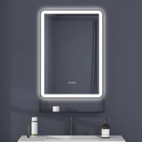 China Modern LED Bathroom Vanity Mirror Touch Switch Wall-Mounted Illuminated Shelf for Storage for Apartment Villa Decor Makeup for sale