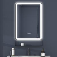 China Modern LED Bathroom Vanity Mirror Touch Switch Wall-Mounted Illuminated Shelf for Storage for Apartment Villa Decor Makeup for sale