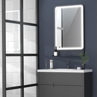 China Modern LED Bathroom Vanity Mirror Touch Switch Wall-Mounted Illuminated Shelf for Storage for Apartment Villa Decor Makeup for sale