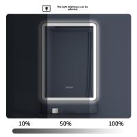 China Modern LED Bathroom Vanity Mirror Touch Switch Wall-Mounted Illuminated Shelf for Storage for Apartment Villa Decor Makeup for sale