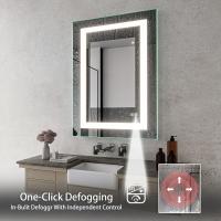 China Modern Luxury Wall-mounted Smart LED Vanity Mirror Anti-Fog Backlit Light Frameless IP44 for Home Hotel Villas-Rectangle Design for sale