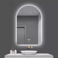 China French Arch Smart Bathroom Mirror LED Light Anti-Fog Modern Nordic Style Wall-Mounted Vanity Mirror Touch Switch Irregular Shape for sale